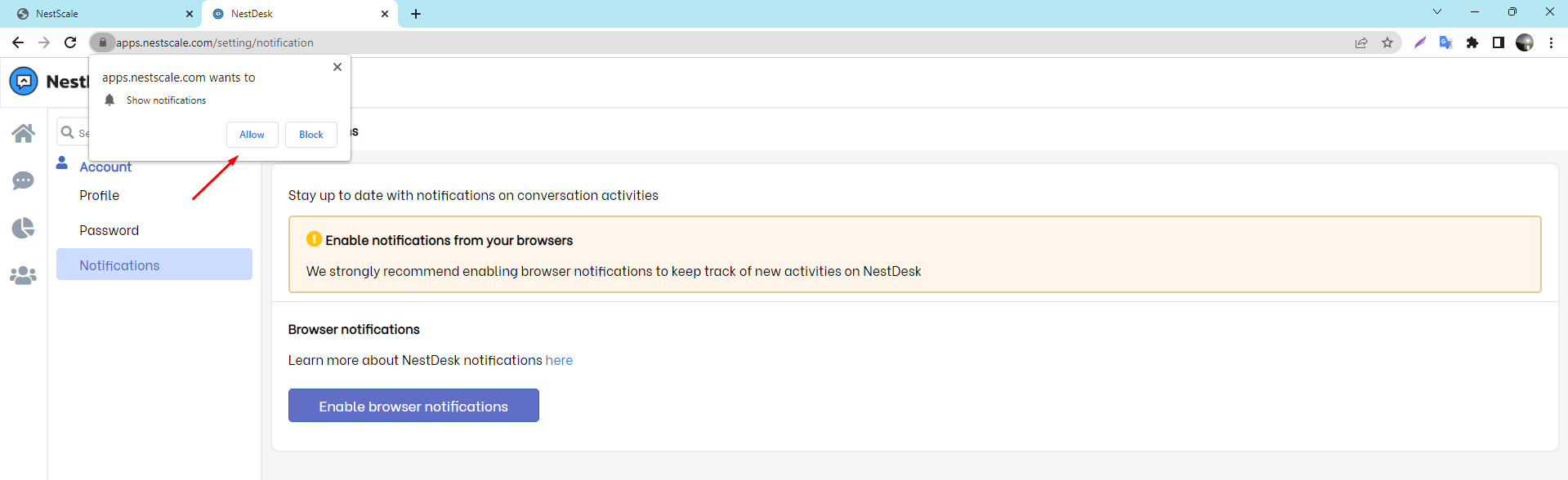 How to Enable Browser Notification - NestDesk Help Center