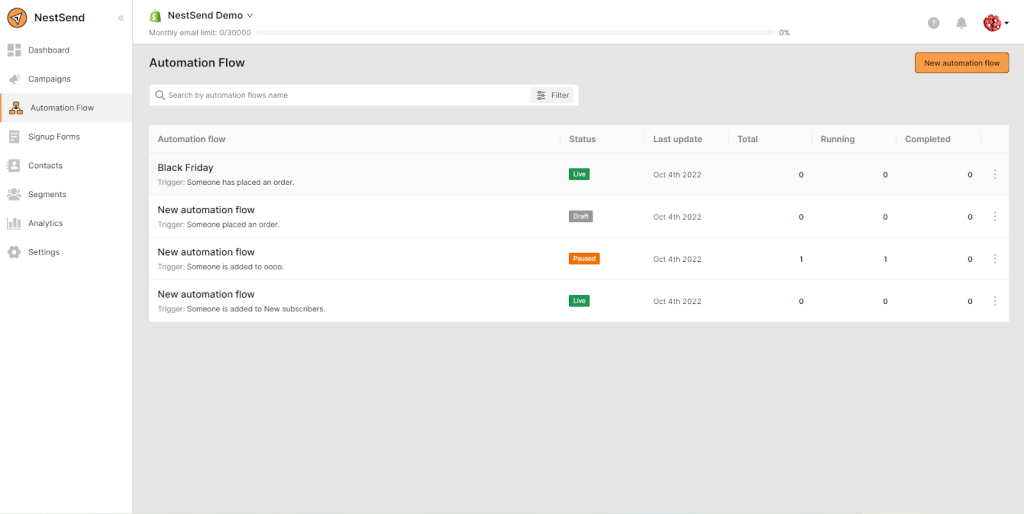 How to Create Automation Flow in NestSend - NestSend Help Center