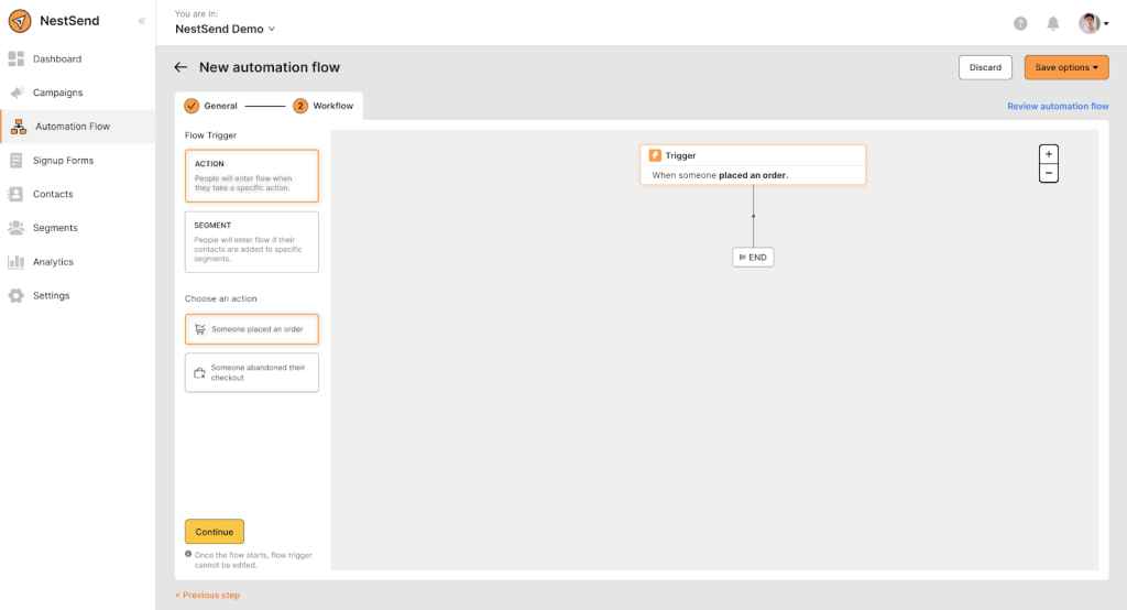 How to Create Automation Flow in NestSend - NestSend Help Center