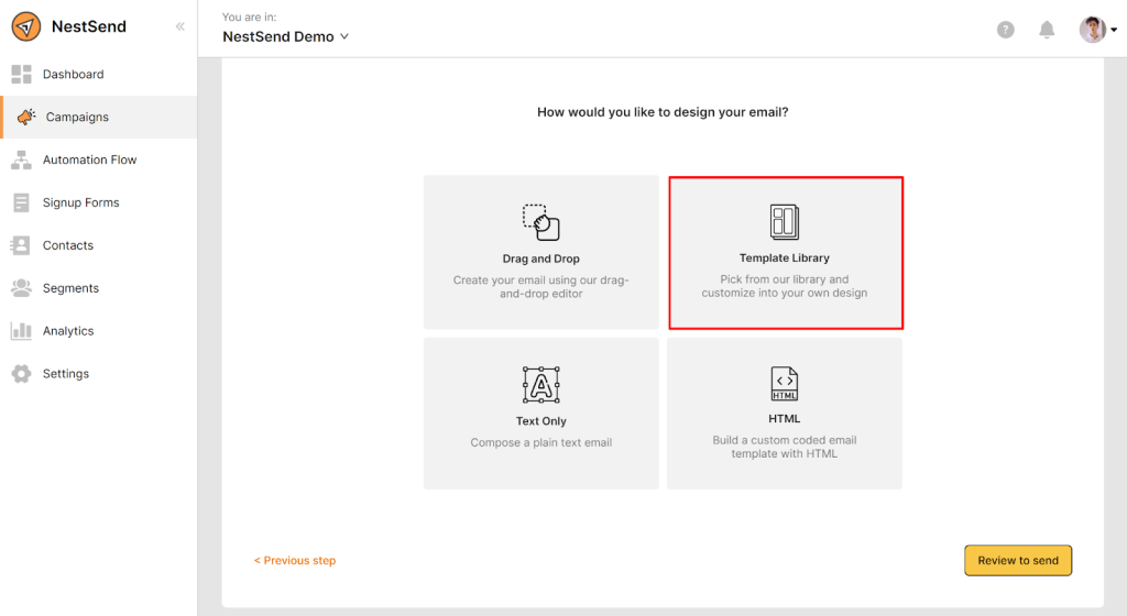 How to Use Campaign Library in NestSend - NestSend Help Center