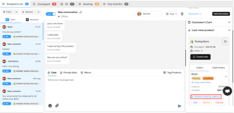 Updating shipping address - NestDesk Help Center