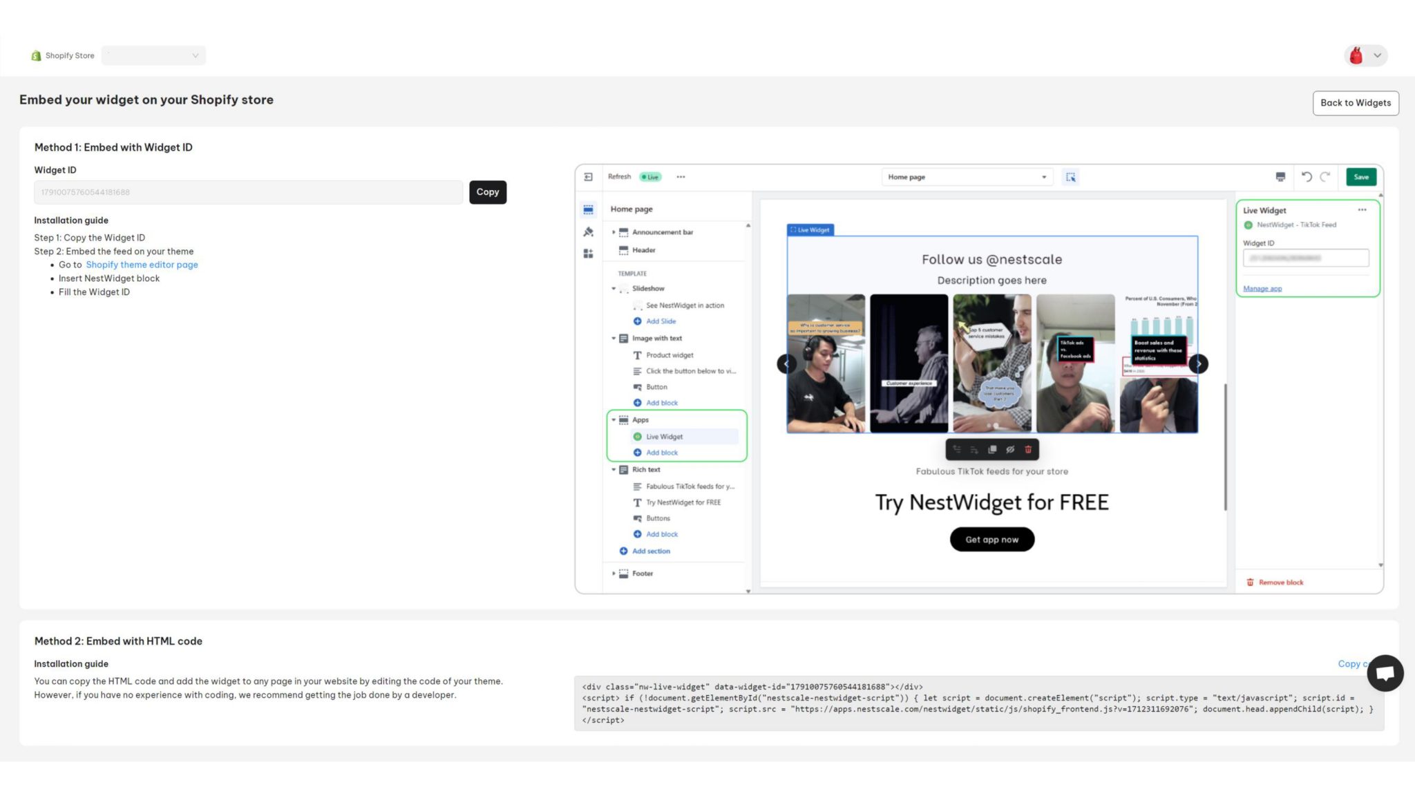 What is Static Widget and How to create it - NestScale Knowledge Base